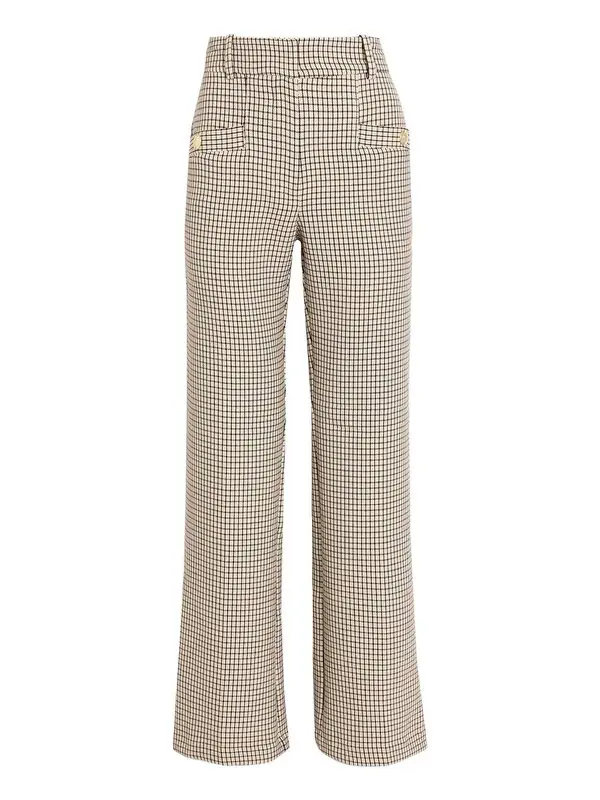 Derek Lam 10 Crosby Gille Checked Tweed Flared Pants - Beige