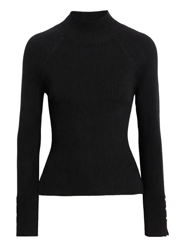 Derek Lam 10 Crosby Kassandra Mockneck Sweater - Black