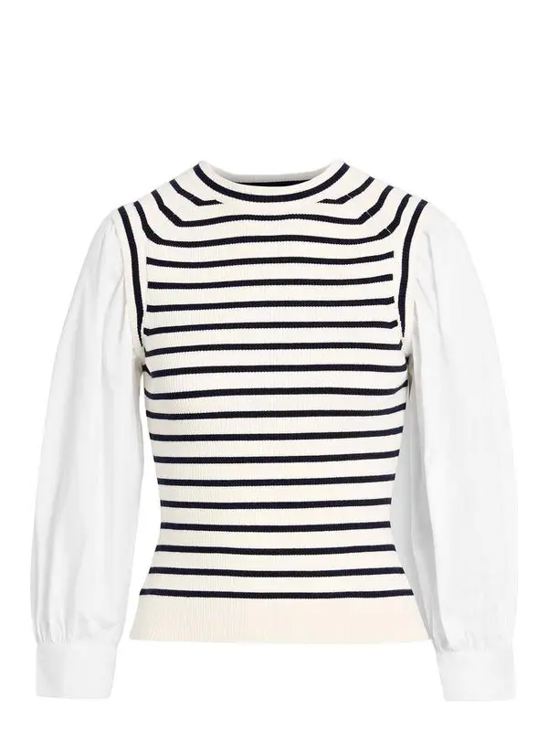 Derek Lam 10 Crosby Tirza Paneled Top - Off-white