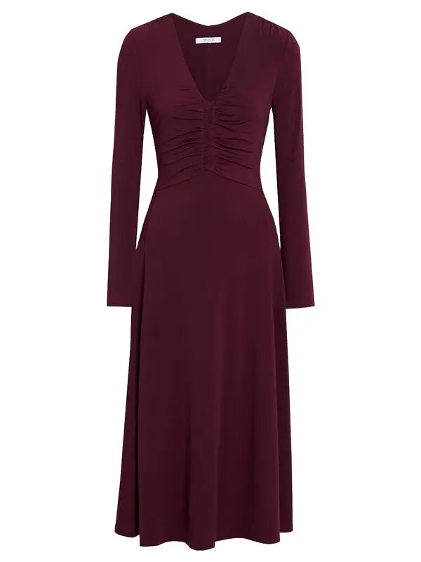 Derek Lam 10 Crosby Isabella Ruched Stretch-jersey Midi Dress - Burgundy