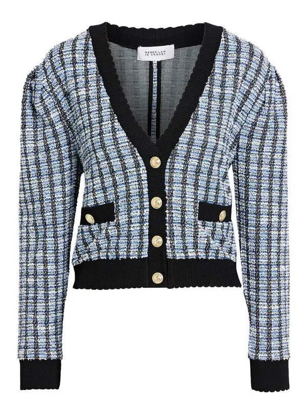 Derek Lam 10 Crosby Metallic Jacquard-knit Cardigan - Blue