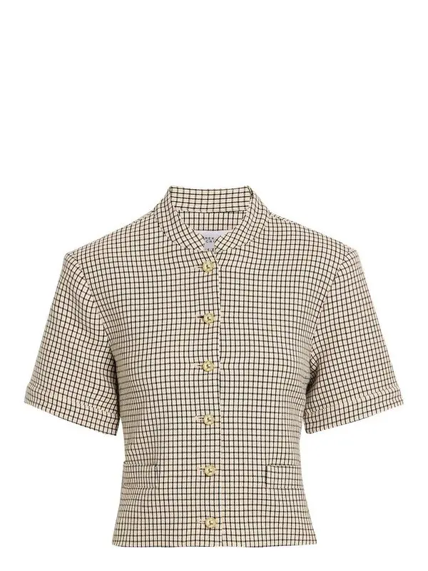Derek Lam 10 Crosby Grace Cropped Tweed Top - Beige