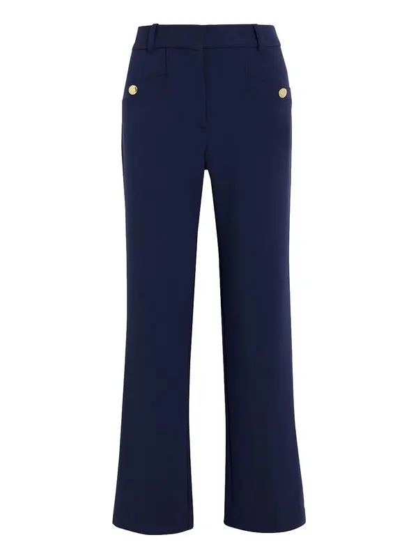 Derek Lam 10 Crosby Nell Crepe Wide-leg Pants - Navy