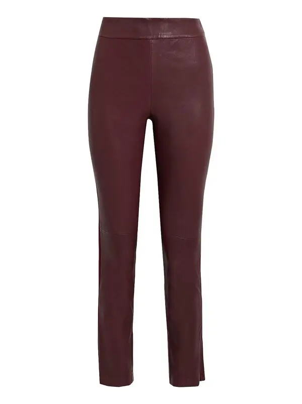 Derek Lam 10 Crosby Thessaly Leather Skinny Pants - Burgundy