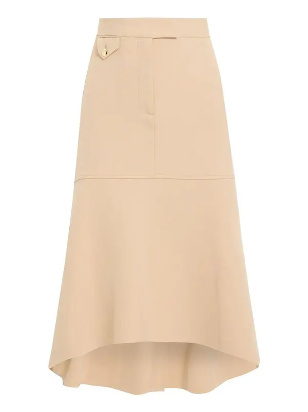 Derek Lam 10 Crosby Nicolette Asymmetric Crepe Midi Skirt - Beige