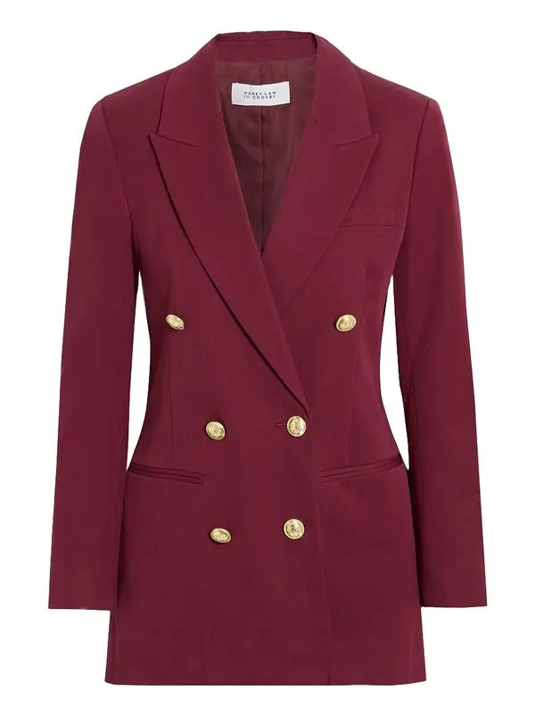 Derek Lam 10 Crosby Walter Double-breasted Cotton-blend Twill Blazer - Plum