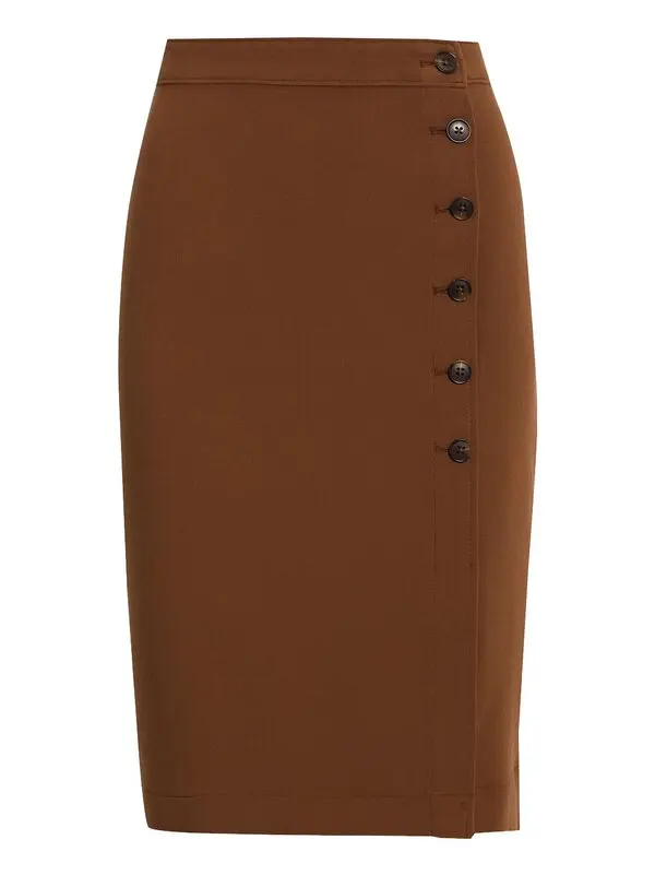 Derek Lam 10 Crosby Felicity Woven Wrap Skirt - Brown