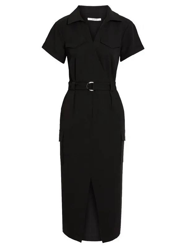 Derek Lam 10 Crosby Lucy Wrap-effect Crepe Midi Shirt Dress - Black