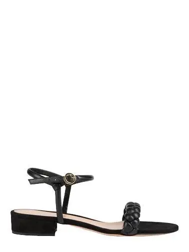 GIANVITO ROSSI Leather Ankle Strap Sandals - Black