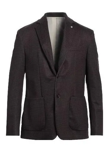 LIU •JO MAN Single-breasted Houndstooth Blazer - Blue