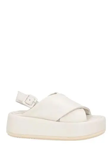 PALOMA BARCELO Leather Flatform Sandals - White