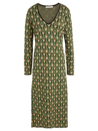 Malìparmi Multicolor Midi Dress - Green