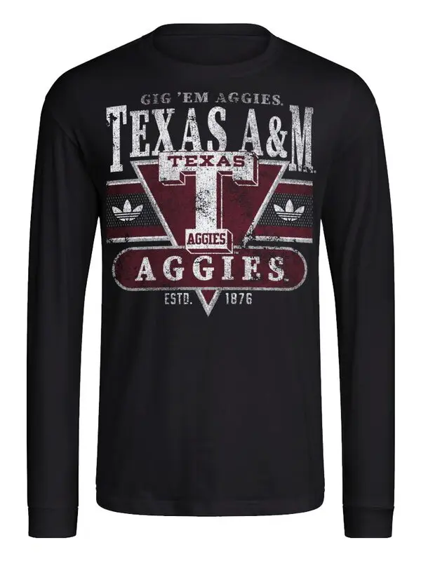 Adidas Texas A&m Aggies Originals Graphic Long Sleeve T-shirt - Black / Ncaa-tam-7c4