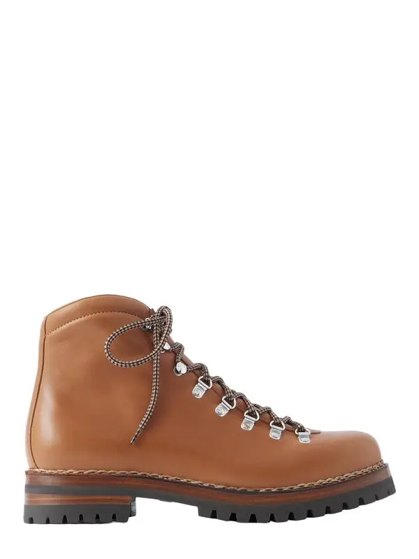 Loro Piana Oiled Leather Lace-up Boots - Brown