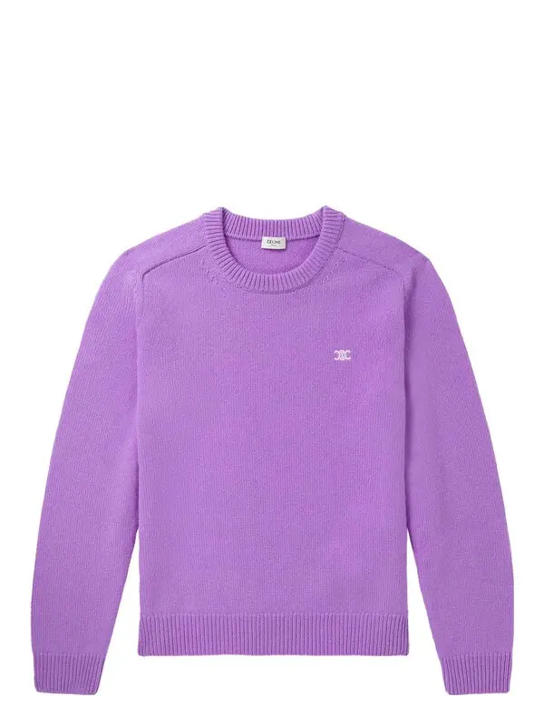 Celine Wool And Cashmere-blend Sweater - Purple