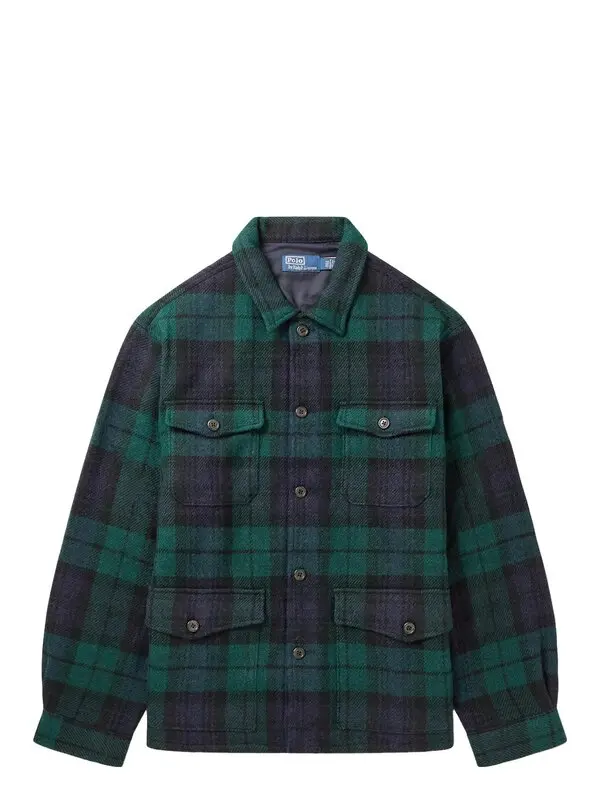 Polo Ralph Lauren Checked Wool And Alpaca-blend Overshirt - Green