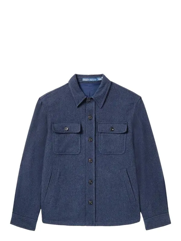 Polo Ralph Lauren Herringbone Wool-blend Overshirt - Blue