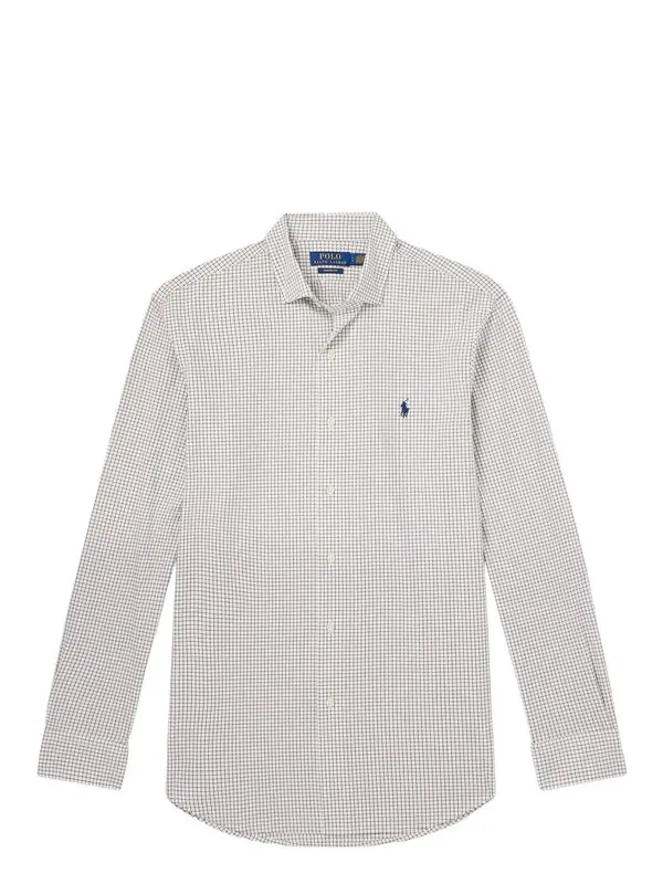 Polo Ralph Lauren Logo-embroidered Checked Cotton Shirt - White