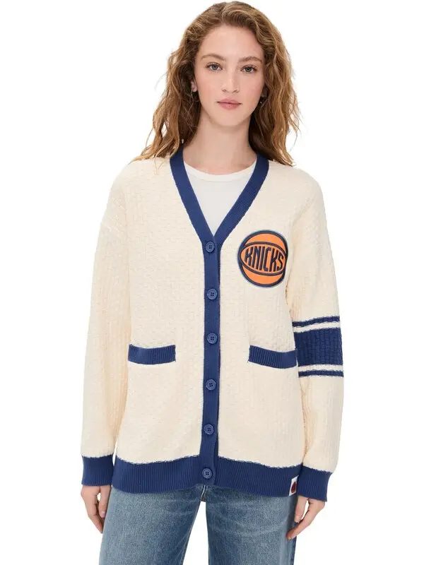 Terez Knicks Knit Cotton Varsity Sweater - Knicks Sugar