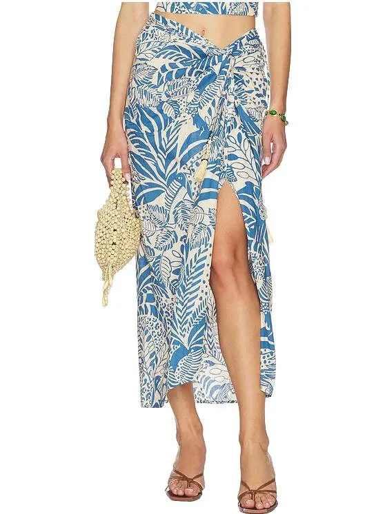 Poupette St Barth Uma Long Skirt - Blue Toucan