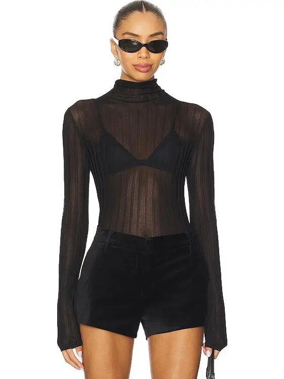 Joe's Jeans The Lana Ribbed Turtleneck Top - Black