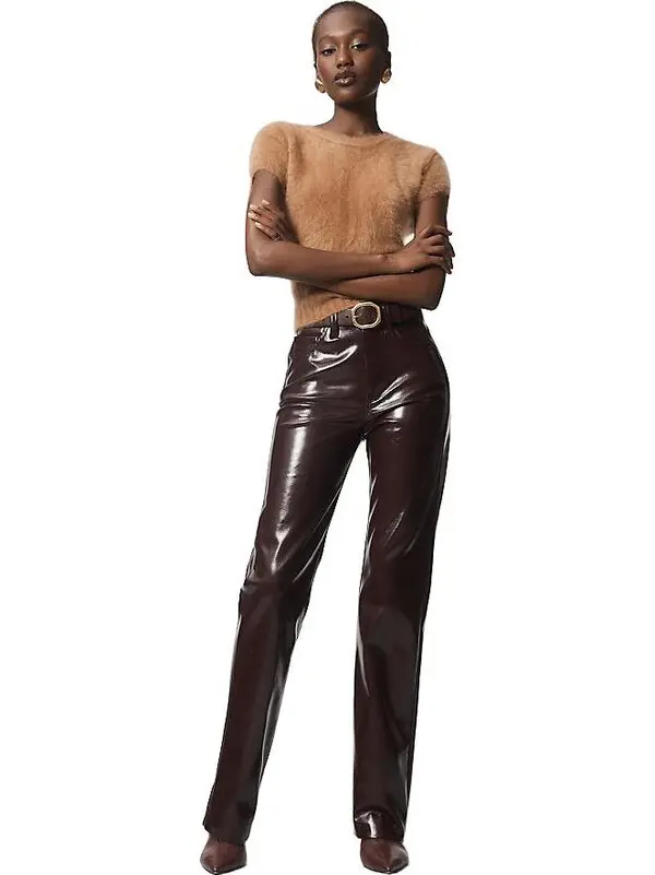 Joe's Jeans Margot Faux Leather High-rise Slim Pants - Bordeaux