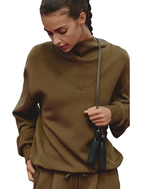 Varley Betsy Cowl-neck Sweatshirt - Military Olive