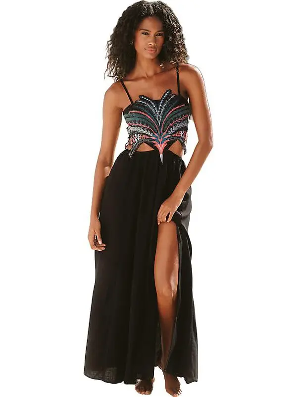 MAAJI Owen Palm Grove Maxi Dress - Black Pattern