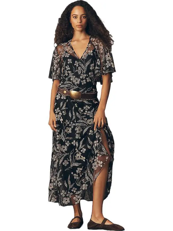 The Great. Festal Short-sleeve Maxi Dress - Brocade Floral