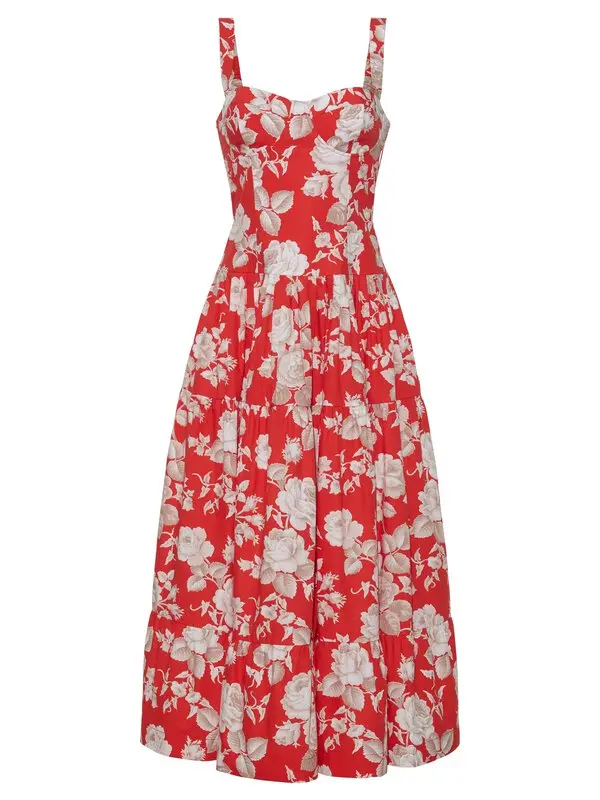 Cara Cara Santiago Midi Dress - Rosebud Red