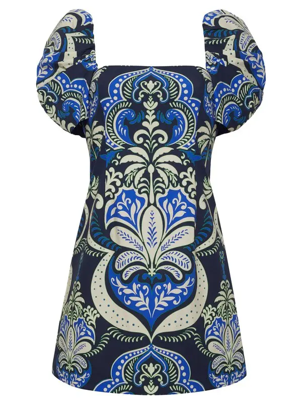 Cara Cara Kelly Mini Dress - Palm Pavillion Cobalt