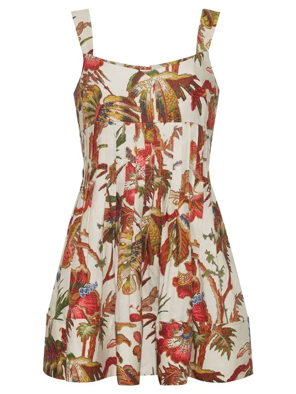 Cara Cara Ria Fit-and-flare Mini Dress - Fauna Floral Ivory