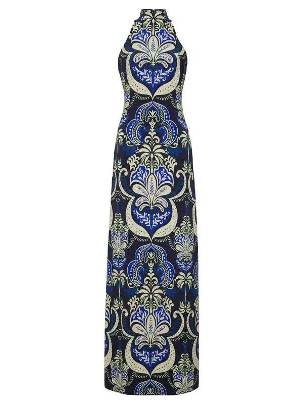 Cara Cara Asher Maxi Dress - Palm Pavillion Cobalt