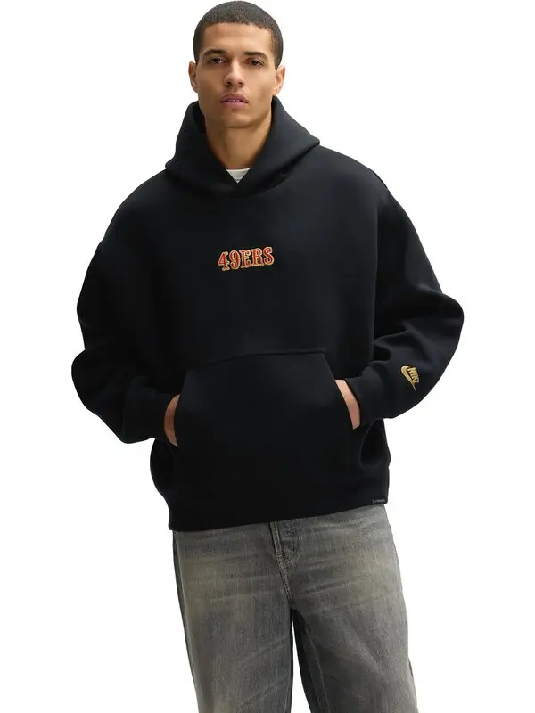 Nike San Francisco 49ers Rivalries Collection Oversized Tech Fleece Nfl Pullover Hoodie - Black