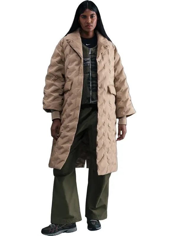 Nike Sportswear Swoosh Series Therma-fit Oversized Down Trench Coat - Brown