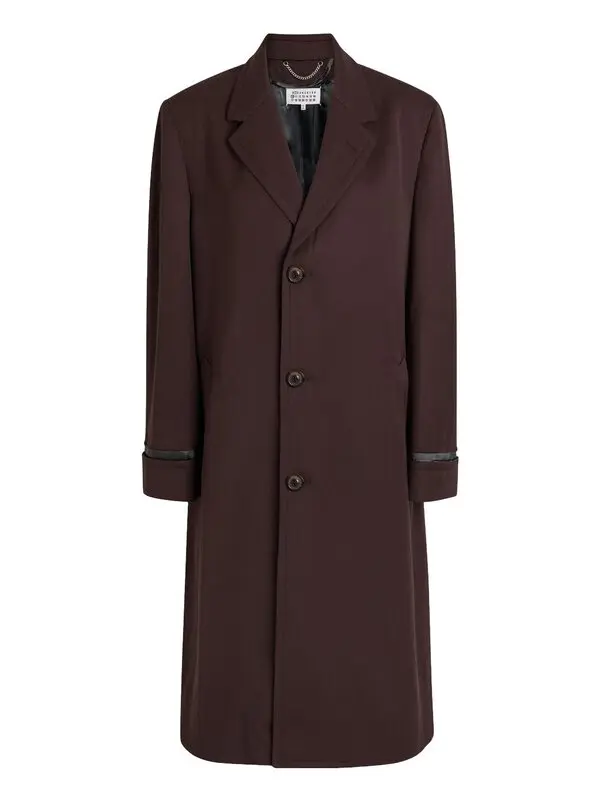 MAISON MARGIELA Single-breasted Wool Coat - Dark Brown