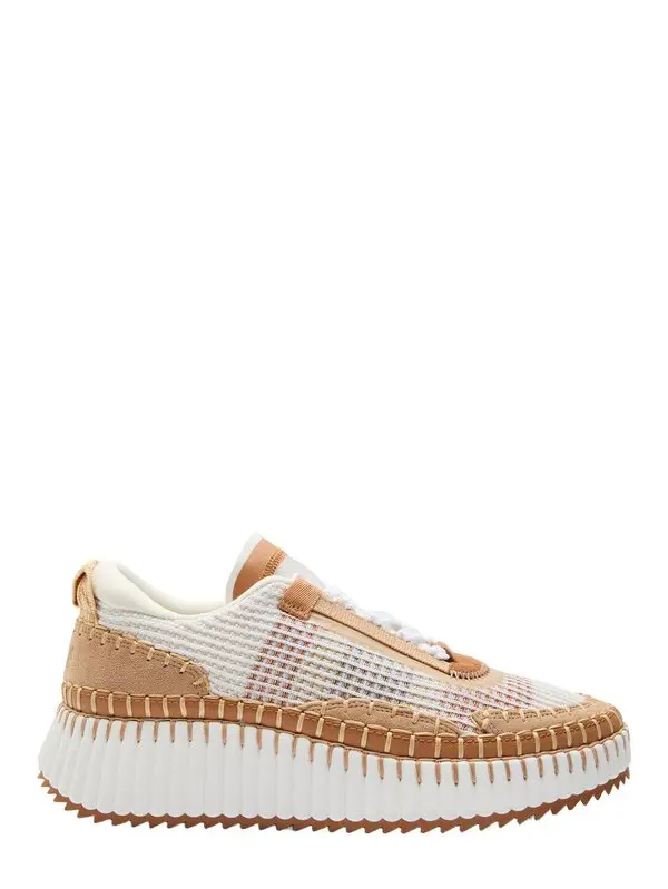 Chloé Nama Panelled Sneakers - Beige