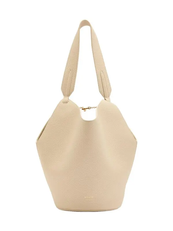 Khaite Lotus Mini Grained Leather Tote Bag - Ivory