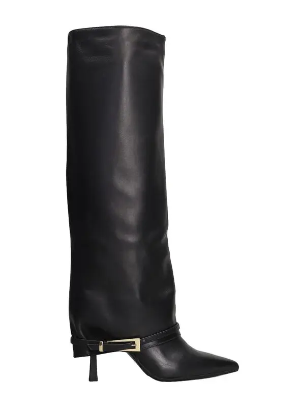 GISEL MOIRE Samantha High Heel Boots - Black