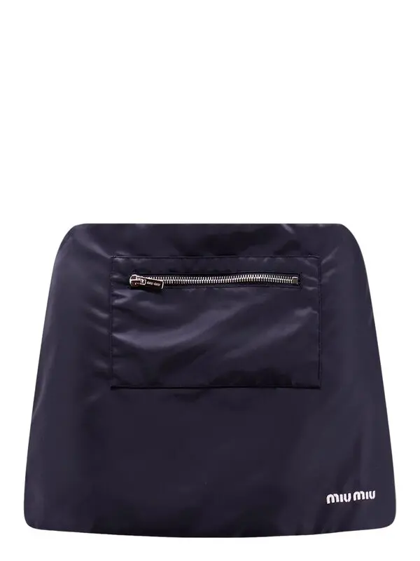 Miu Miu Recycled Polyamide Mini Skirt - Blue