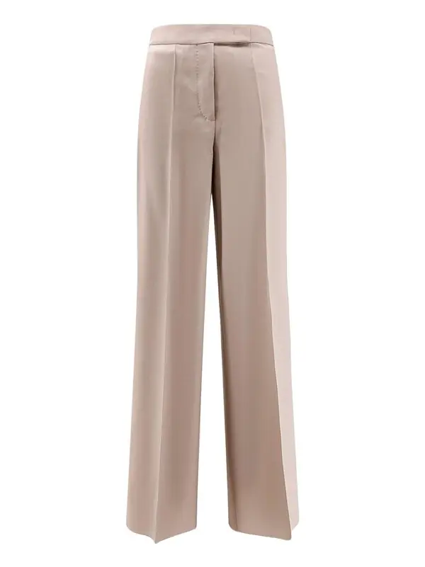 Max Mara Wide Leg Virgin Wool-blend Trousers - Beige