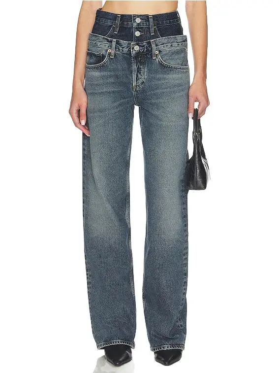 AGOLDE Elson High Rise Loose Jeans - Blue