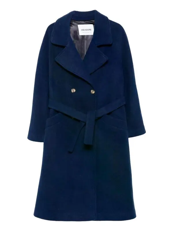 AVA ADORE Berlin Belted Double-breasted Coat - Blue