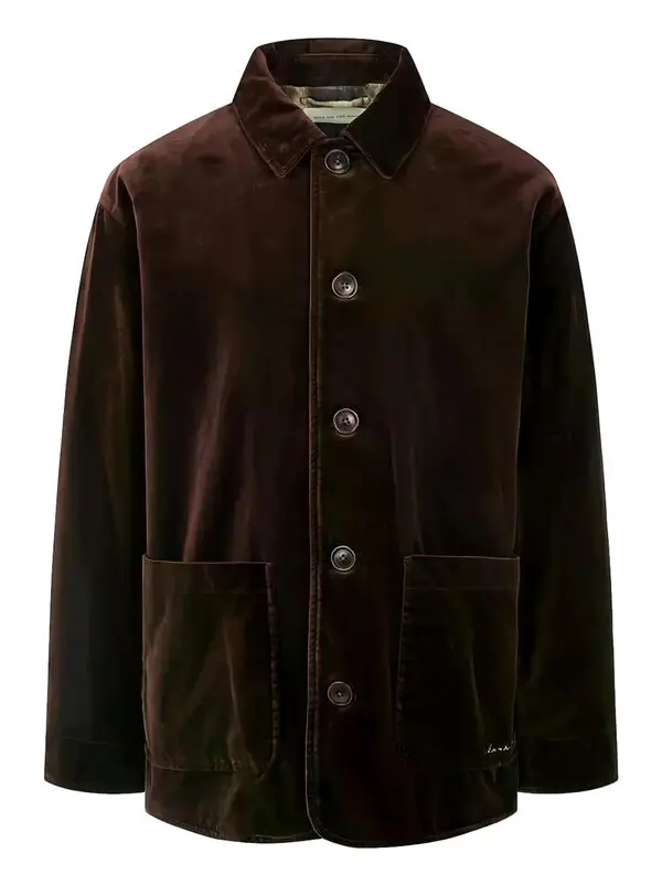 MAN ON THE BOON. Velvet Overshirt - Brown