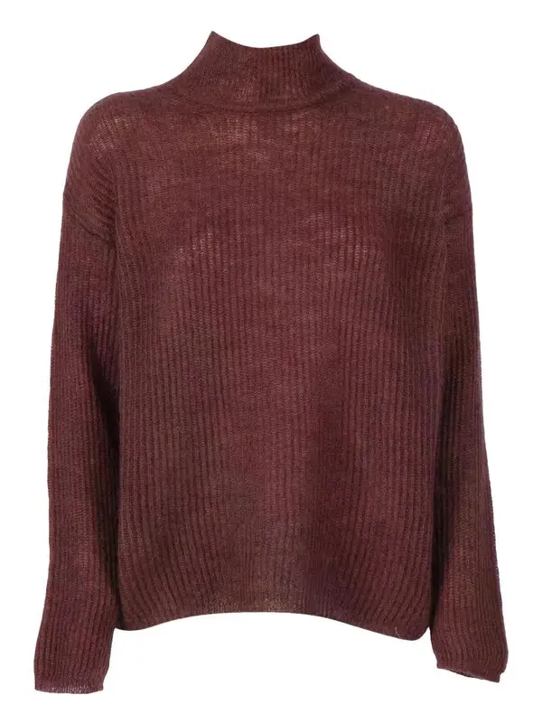 Max Mara Ribbed Roll-neck Top - Brown