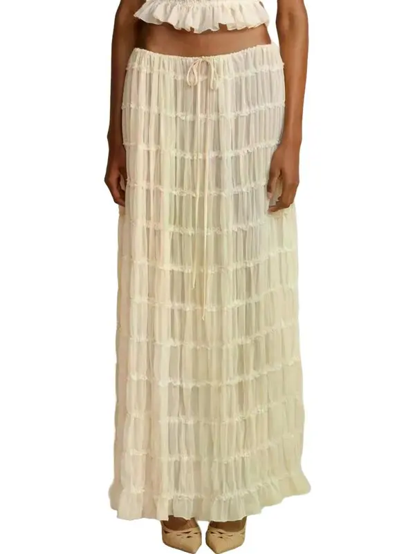 Arcina Ori Juliette Ruched Maxi Skirt - Neutrals