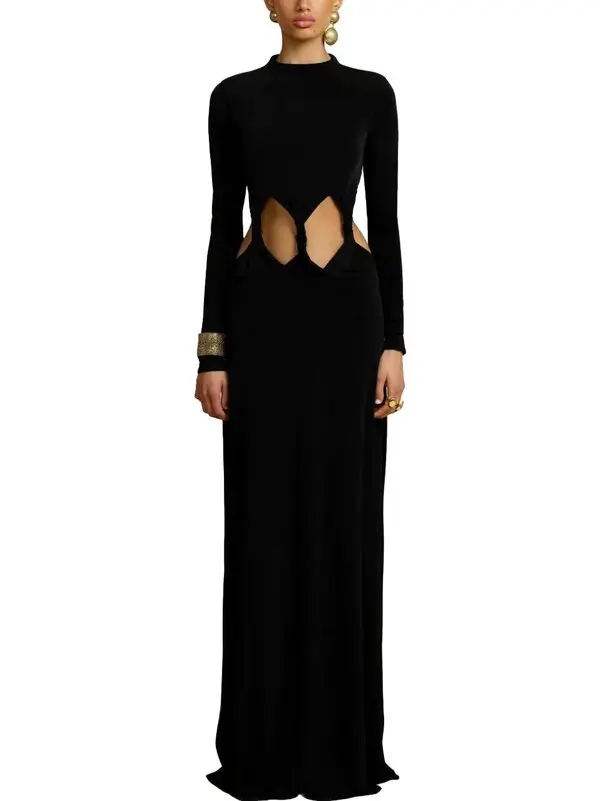 Arcina Ori Gisella Cut-outs Maxi Dress - Black
