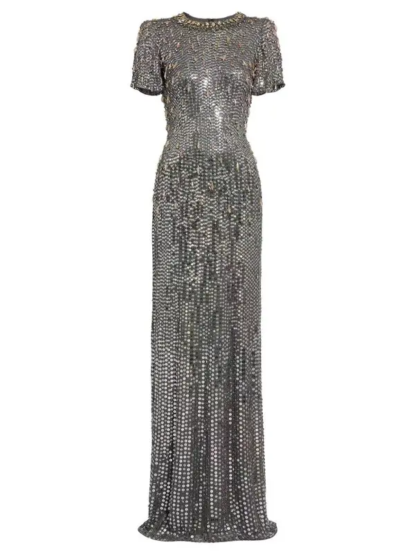 Jenny Packham Serenity Sequin-embellished Gown - Grey