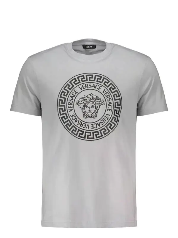 Versace Logo-print Crew-neck T-shirt - Grey