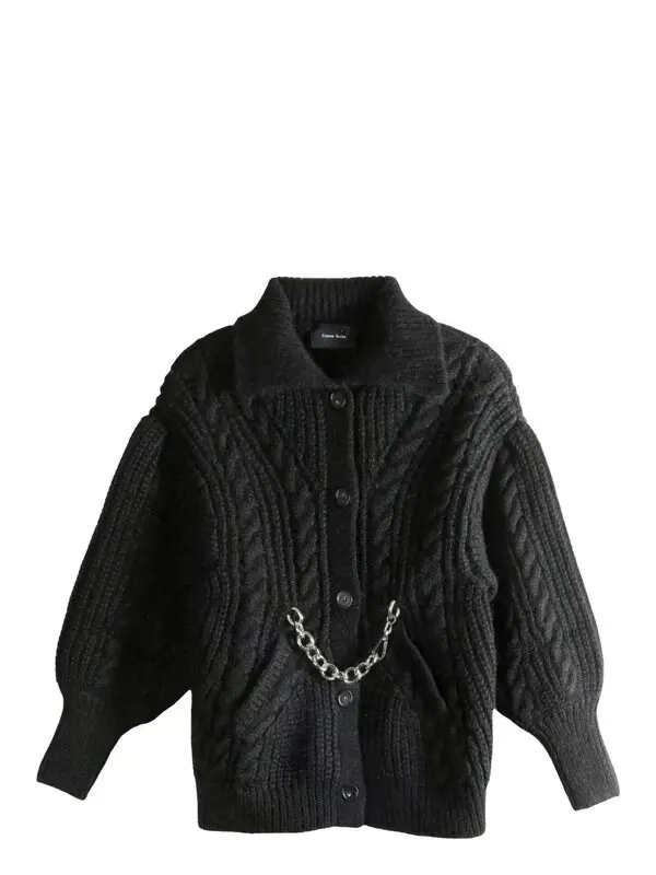 Simone Rocha Chain Cable-knit Cardigan - Black